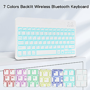 Backlit Keyboard Case for iPad 10.2 9th 8th 7th Generation - Wireless Detachable Keyboard Thin Slim Smart Folio Stand Tablet Cover Case for iPad 10.2 Inch/iPad Air 10.5"(3rd Gen)/iPad Pro 10.5", Pink