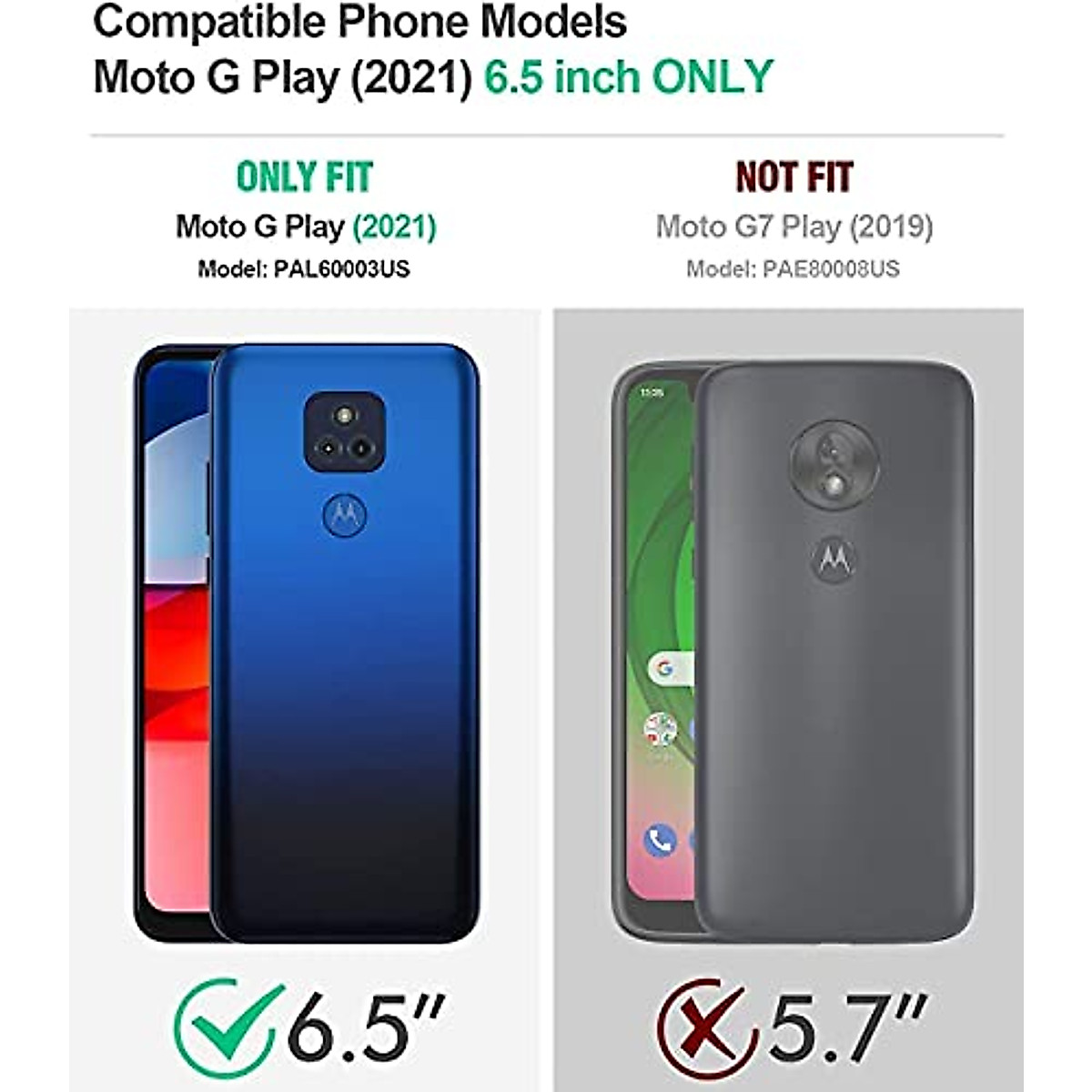 LeYi Moto G Play 2021 Case, Moto G Play Case with [2 Pack] Tempered Glass Screen Protector, [Military-Grade] Protective Phone Cover with Kickstand for Motorola G Play, Black