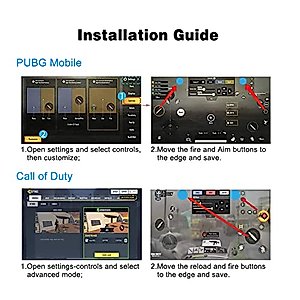 Mobile Gaming Trigger, Physically Mapped Automatic Continuous Click Game Trigger, PUBG Mobile Controller, RGB Light Alloy Button Zero Latency, for PUBG/Fortnite/COD/NEW STATE Mobile Game
