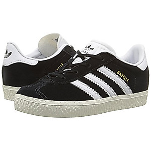 adidas Originals Unisex-Baby Gazelle Sneaker, Core Black/White/Gold Metallic, 6Toddler