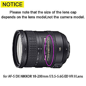 ULBTER 72mm Lens Cap Cover for AF-S 18-200mm f/3.5-5.6G VR II Lens for Nikon D90 D80 D40 D7000 D7100 D7200 D5100 D3100 Camera with Keeper Leash -2 Pack