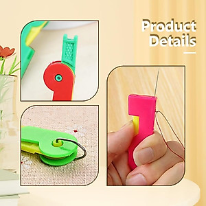 Automatic Needle Threader, Needle Threaders for Hand Sewing Plastic Sewing Machine Needle Threade for Embroidery Cross Stitch Craft (1)