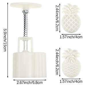 2 Set Pineapple Plastic Mooncake Mold Pineapple Lotus Stamp Hand Press Moon Cake Mould Pineapple Mooncake Cookie Cutter Bakeware Tools