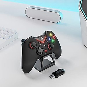 IFYOO VONE 2.4G Wireless Game Controller, Dual-Vibration Gaming Gamepad Joystick for PC Windows 11 10 8 7 Steam, PS3, Android Phone Tablet TV, Laptop Notebook Computer - Red, 2x White Joystick Caps