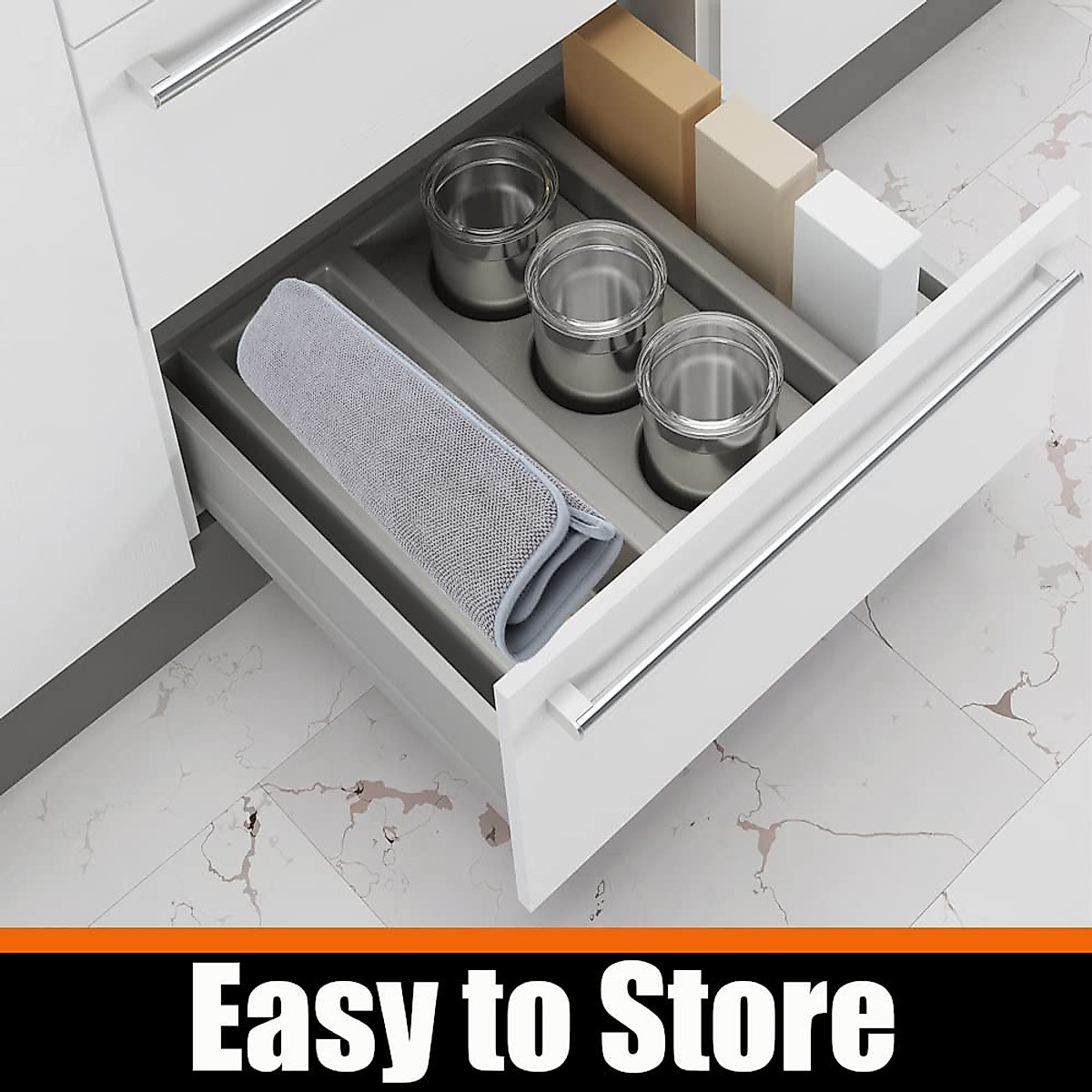 CIYSHO 2 Pack Dish Drying Mat for Kitchen Counter, 24 x 17 Inch Microfiber Dishes Drainer Mats, Large Absorbent Dish Drying Pad for Countertop (Grey)