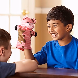 Melissa & Doug Farm Friends Hand Puppets (Set of 4) - Cow, Horse, Sheep, and Pig