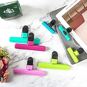 GBYMIUY Chip Bag Clips, 10 Pack Food Bag Clips, Large Bag Clips for Food Storage with Air Tight Heavy Seal Grip (Assorted Sizes and Colors)