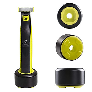 Shaver Razor stand for Philips Norelco One Blade QP2520 & QP2630,Aluminum Alloy Men's Shaving Stand for Bathroom Sink, Desk, Counter, Dresser, or Travel (Green+Black)
