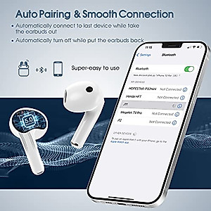 Ayaeri Wireless Earbuds in-Ear Bluetooth Headphones with HD Mic Crystal-Clear Sound 25H Playtime Auto-Pairing Comfortable Ergonomic Design for Working Out & Small Ears for iPhone & Android