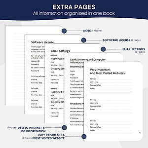 Taja Password Keeper Book with Alphabetical Tabs，Small Password Books for Seniors, Password Notebook for Internet Website Address Log in Detail, Password Logbook to Help You Stay Organized - Star