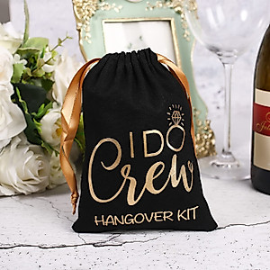 Cytdkve Gold Foil Bachelorette Party Favor Bag Hangover Kit Bag, Wedding Bridal Party Favor Bags for Bridesmaid Gifts Engagement Gifts (10 Pieces, Black, 5 x 7 Inch)