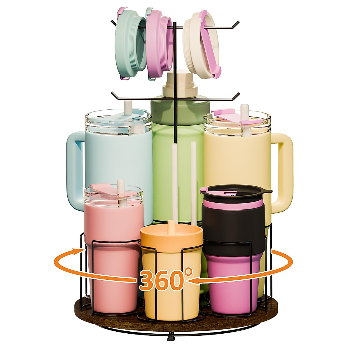 Water Bottle Organizer for Stanley Cup Holder for Cabinet Organizer,Tumbler with Handle Lid Organizer for Owala 24oz 32oz Yeti Simple Modern Stanley 40oz 30oz, Mug Stand Kitchen Organizers and Storage