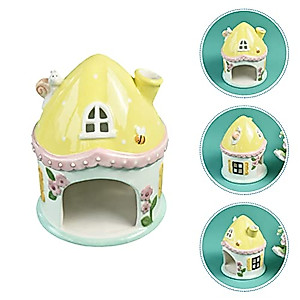 Didiseaon Bunny Decor Summer Decor Cool Hamster House Hideout Ceramics Mushroom Shape Cute Small Animal Pet Squirrel Hedgehog Chinchilla Hamster Cage Accessories Bunny Decor Summer Decor