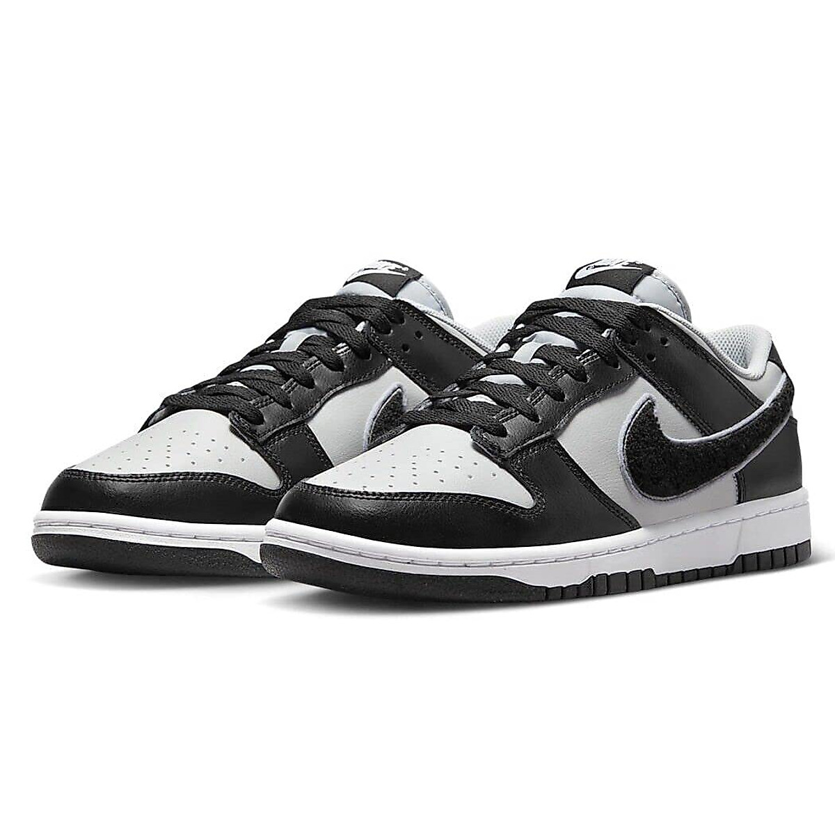 Nike Mens Dunk Low DQ7683 001 Chenille Swoosh Black Grey - Size 10.5