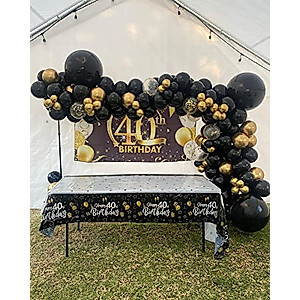 ZFUNBO Black Balloons Different Sizes 95 PCS 18"+12"+10"+5" Matte Black Latex Balloons Black Balloons Garland Kit with Garland Strip for Baby Shower Wedding Halloween Birthday Party Decoration