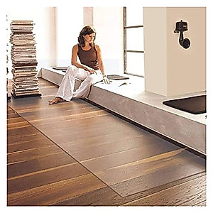 Clear PVC Desk Chair Mat 2mm Rectangle Plastic Vinyl Floor Carpet for Kitchen for Hard Floor, Transparent Nonslip Wear Resistant Desk Mat for Office Hallway Kitchen,30/40/50/60/70cm Wide for Office &