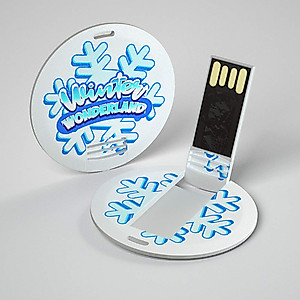 Possibox Custom Round Card USB Flash Drive Printed with Your Logo - Wholesale Bulk - 32GB 100 Pack