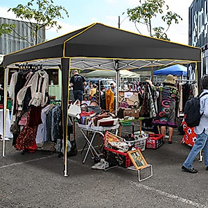 Alishebuy Pop Up Canopy with 4 Removable Sidewalls,10x10 Tent for Parties Waterproof Wedding Event Canopy,Instant Outdoor Gazebos with Church Window,Carry Bag,4 Stakes,Ropes & Sandbags