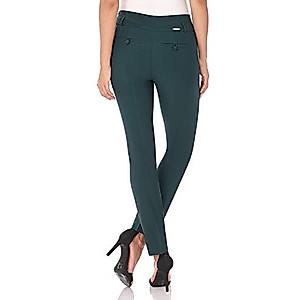 Rekucci Women's Ease into Comfort Stretch Slim Pant (6, Hunter Green)