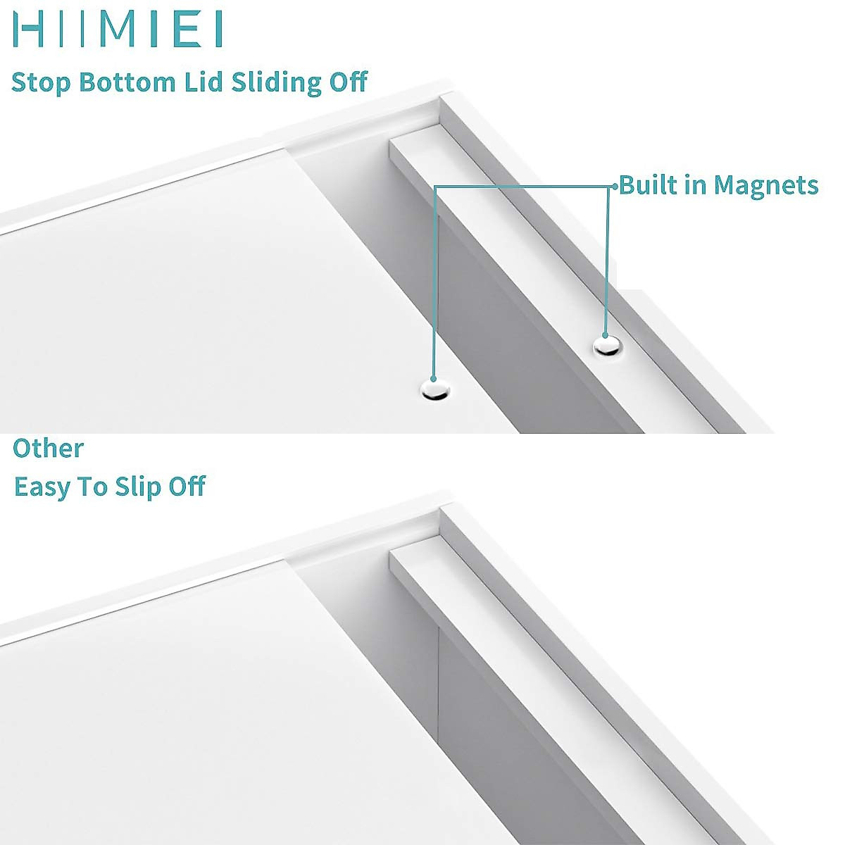 HIIMIEI Tissue Box Cover, Acrylic Tissue Holder Napkin Dispenser for Home Office Restaurant Desk Decor, White Rectangular 9.8x5.1x4.5''