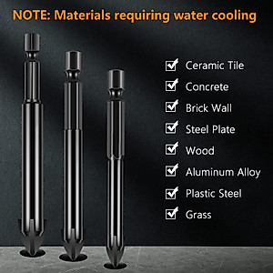 12 Pieces Glass Concrete Drill Bit Set Masonry Drill Bits for Brick, Tile, Plastic and Wood, Tungsten Carbide Tip for Wall Mirror and Ceramic Tile on Concrete and Brick Wall 3-12Mm (Black,3-12 Mm)