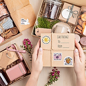 500 Pieces Thank Business Stickers Shop Stickers Small Package Labels Cute Envelope Seals Handle with Care Stickers, 4 Styles, 1.77 Inches(Cute Style)