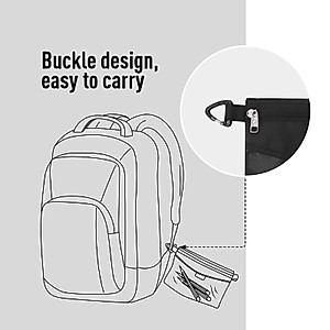 pack all Water-Resistant Material Zipper Pouch, Mesh Zipper Bags for Storage, Travel, Office (Black, Small)