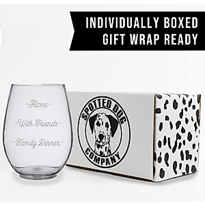 Personalized Etched 17oz Stemless Wine Glass Tumbler – Wine Gifts for Women - Unique Customized Gifts for Mother's Day – Custom Gifts for Wine Lover Gifts - Gifts for Her, Message, Your Text Here