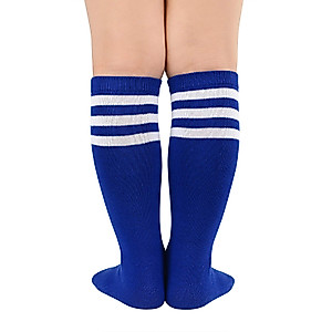 Kids Soccer Socks Toddler Knee High Tube Socks Three Stripes Cotton Uniform Sports Stocking Kids Visor Cap