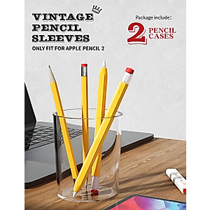 2 Pack Silicone Pencil Case Compatible with Apple Pencil 2nd Generation Only,Case Cover Sleeve Accessories Protective Skin Holder(Must Read Installation Instructions) [Yellow,Black]