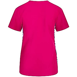 Minty Mint Women's Polyster Uniform Daily Stretch V Neck Stretch Medical Scrub Top w Side Panels Dentist Medical Profession Doctor EMT Nurse Veterinarian 69b73b5 Hot Pink L
