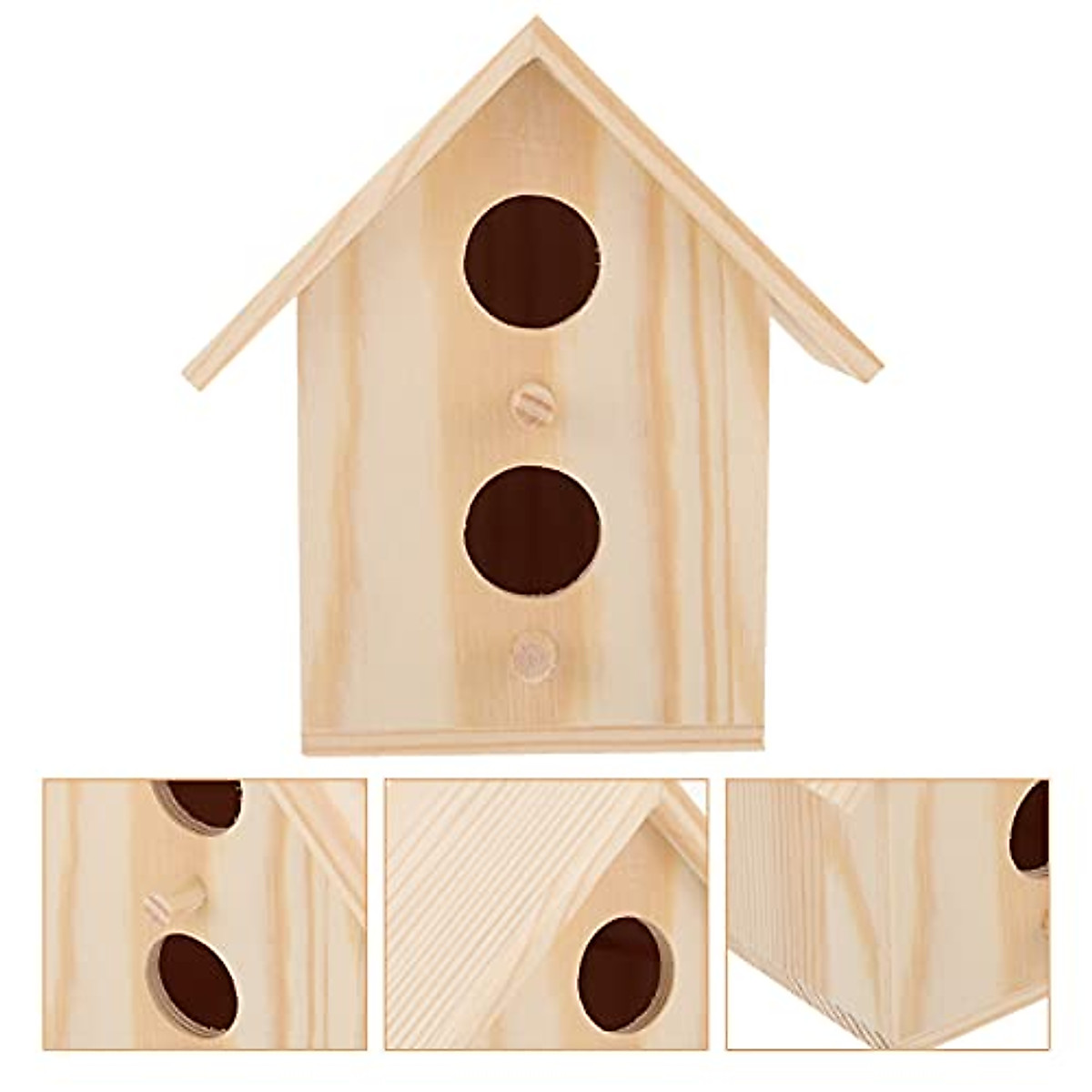 DOITOOL 2pcs Wooden Bird Nest Box Bird House Parrot Breeding Box Cage Wood Bird Nest for Budgie Parakeet Cockatiel Conure Canary Finch Dove Lovebird