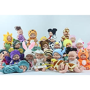KOILLIEUS 4 inches Mini Small Baby Dolls Toys Action Figures 6 Tiny Babies in a Gift Box (A Edition)