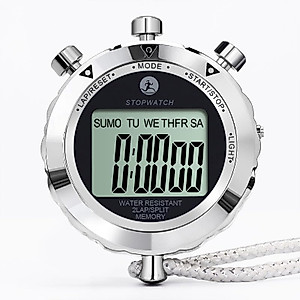 Rolilink Stopwatch,Metal Stop Watch for Sports Stopwatches Timer for Sports and Competitions (2 Lap with Backlight-Metal)
