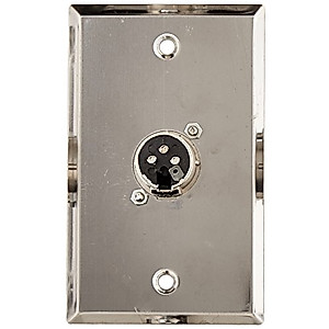 Seismic Audio Speakers Single XLR Female Connector, Stainless Steel Wall Plate