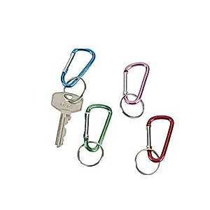 12pcs Colorful Carabiner Aluminum Screw Locking Spring Clip Hook Outdoor D Shaped Keychain Buckle for Camping, Hiking, Fishing(Random Color)