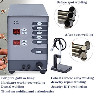 Permanent Jewelry Welder Kit, Automatic Spot Welder Pulse Argon Arc Welding Machine Jewelry Welder, for Jewelry Restoration, 50-600A, with Welding Loop Clamp, Pressure Gauge, Tweezers