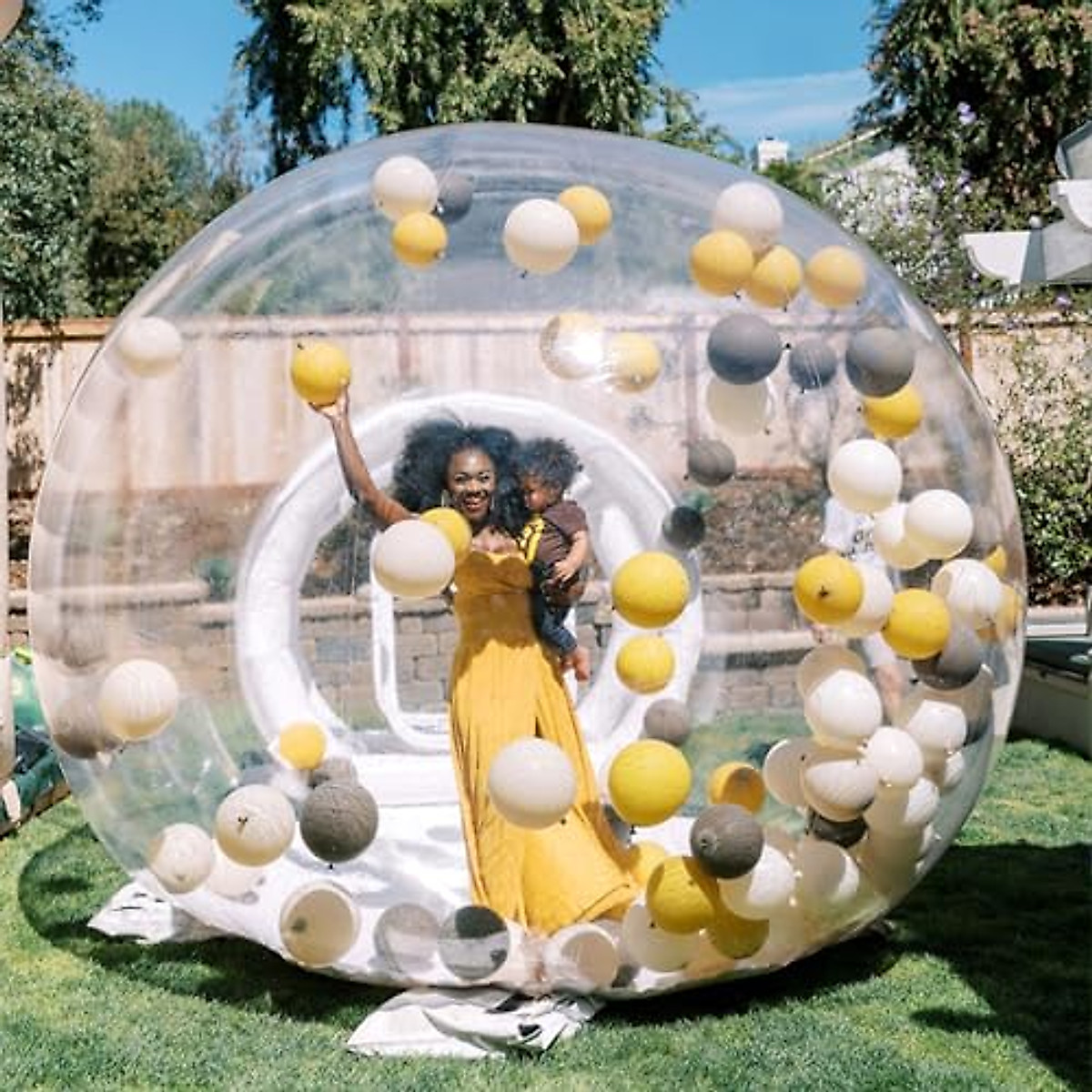 King Inflatable Bubble House Tent PVC Outdoor Transparent Balloon Bubble with Blower (13FT)