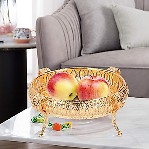 Tomotato Fruit Tray, European Style Fruit Tray Zinc Alloy Fruit Plates Decorative Food Dessert Storage Plate Snack Storage Dish for Home Kitchen