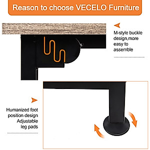 VECELO L-Shaped Corner Computer Desks with CPU Stand Study Writing Table Workstation Gaming Computer Desk for Home Office,Oak
