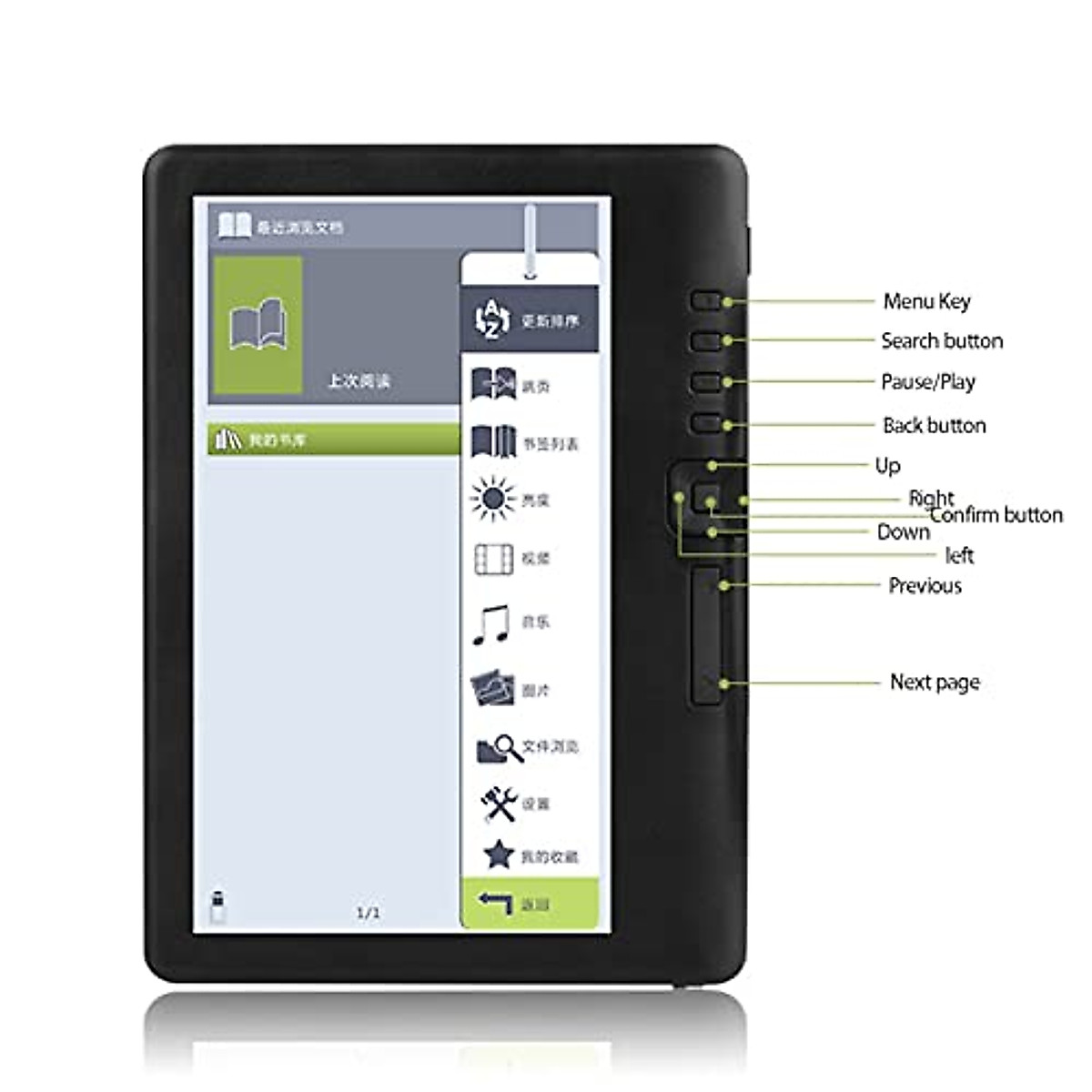 E-Book Reader Music Video Playback Reading 250cd/m 2 TFT Color Screen Intelligent Digital Reader Home Supply 16GB