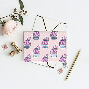 PAILON Pink Unicake Thank You Cards With Envelopes, Blank Greeting Note Cards With Envelopes Blank Inside, Funny Birthday Cards For Women Men, Thank You Card For Wedding Business,Graduation