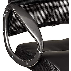 Boss Office Products Mesh Back Guest Chair with Pewter Finish in Black, 250 lb.