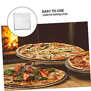 SHOWERORO 1pc Pizza Pan Bread Oven Mini Oven Aluminum Cake Pans Pizza Bakeware Non Pizza Pan Pizza Baking Screen Aluminum Alloy Silver Hollow Pizza Pan Square Pizza Plate Cake Baking Pan