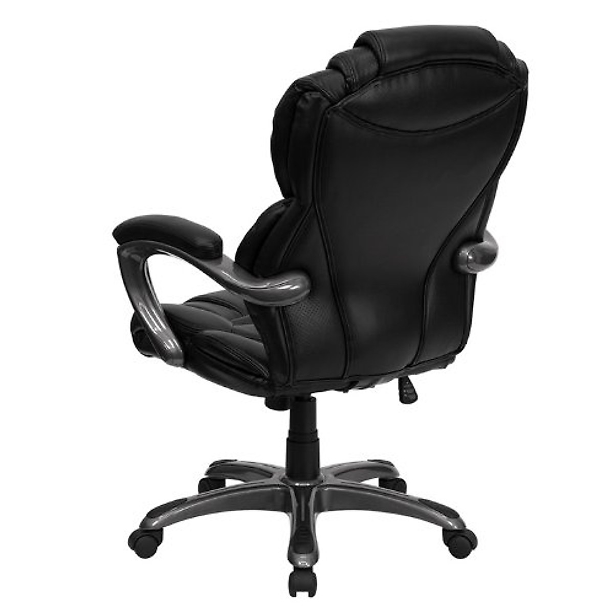 Flash Furniture Stella High Back Black LeatherSoft Executive Swivel Ergonomic Office Chair with Arms