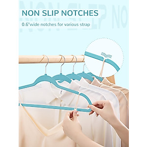 HOUSE DAY 20 Pack Plastic Hangers, Aqua Hangers Extra Wide Hangers with 360 Swivel Hook, Space Saving Hangers for Shirts, Pants, Heavy Duty Hangers for Coat, Suit