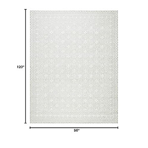 SAFAVIEH Blossom Collection 8' x 10' Grey/Ivory BLM114F Handmade Premium Wool Area Rug