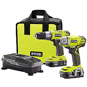 Ryobis Tools RYOBI 18V ONE+ Lithium-Ion Cordless DrillDriver and Impact Driver Combo Kit (2-Tool) with (2) Batteries