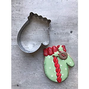 LILIAO Winter Holiday Christmas Cookie Cutter Set - 4 Piece - Ugly Sweater, Stocking, Hat and Mitten Fondant Biscuit Cutters - Stainless Steel