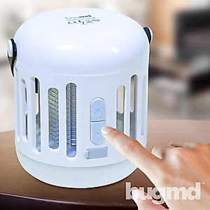 BugMD Zap Trap, Battery or USB Powered 2-in-1 Lamp and Bug Zapper with UV and LED Light, Portable Light for Indoor Spaces
